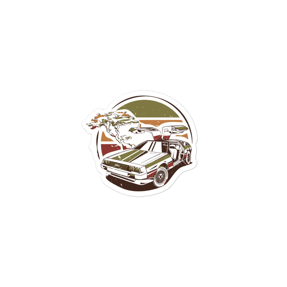 Stylized DeLorean Sticker – DeLorean Merch